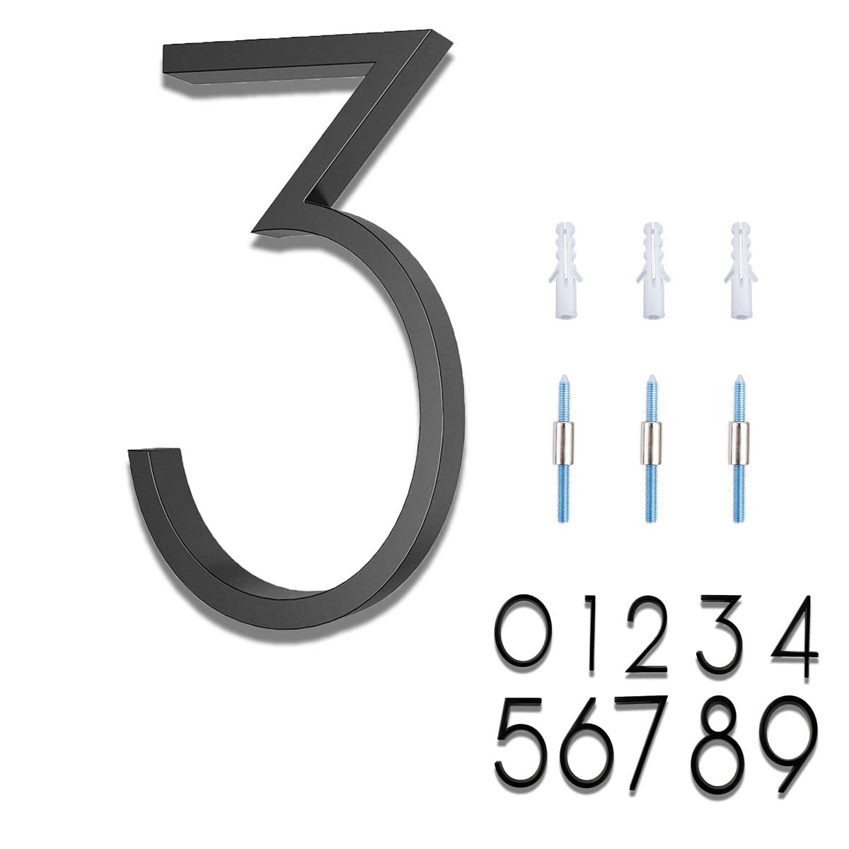 Amazon.com: 5" Stainless Steel Floating House Number,Black Metal Modern ...