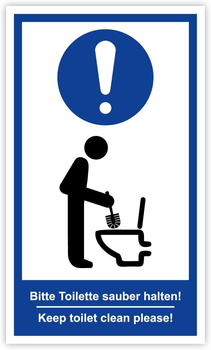 Aufkleber Gebotszeichen-Kombi „Bitte Toilette sauber halten ...