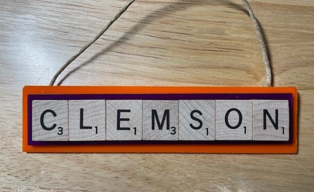 Amazon.com: Clemson Christmas Ornament Tigers Letters Tiles Handmade ...
