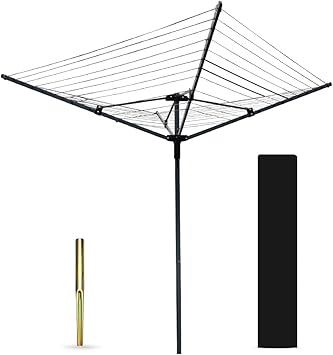 Ram® 4 Arm Rotary Washing Line Garden 45M Metres Folding Clothes ...