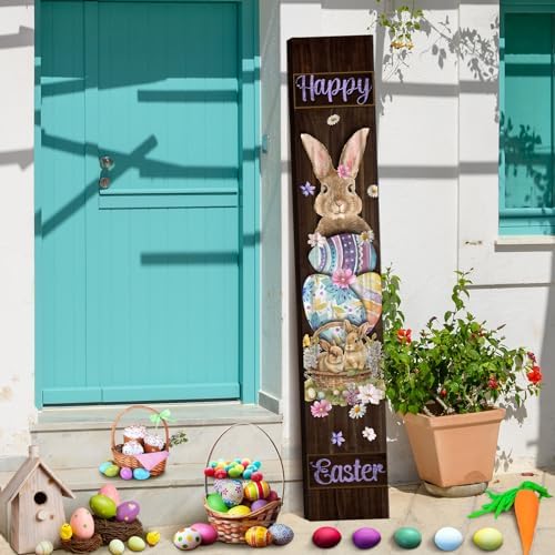 Amazon.com : Anglechic Easter Porch Decor with LED Light 47 x 7.9 Inch ...