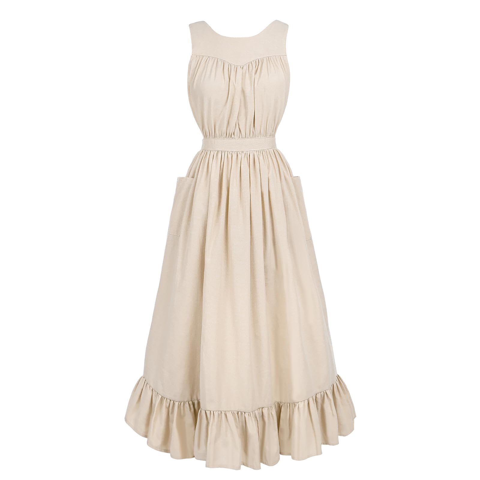 Amazon.com: CR ROLECOS White Vintage Maid Ruffle Apron for Women ...