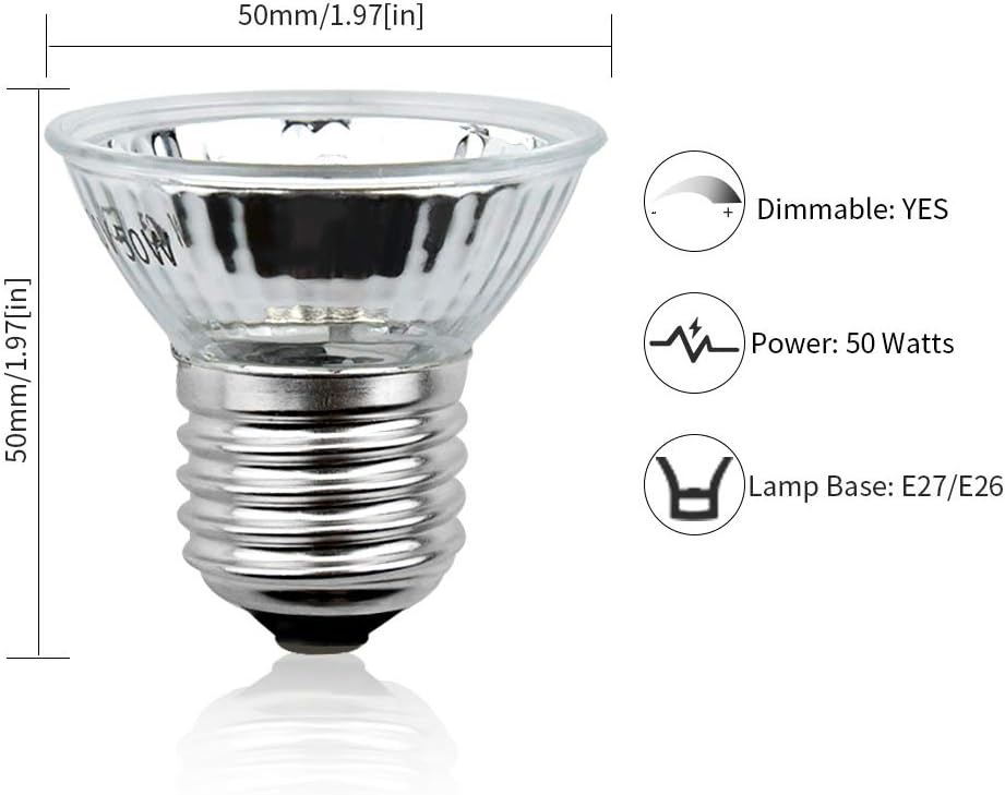 Klarlight 4 Pack Turtle Halogen Bulb 50W E27 UVA UVB Backlight Heater ...