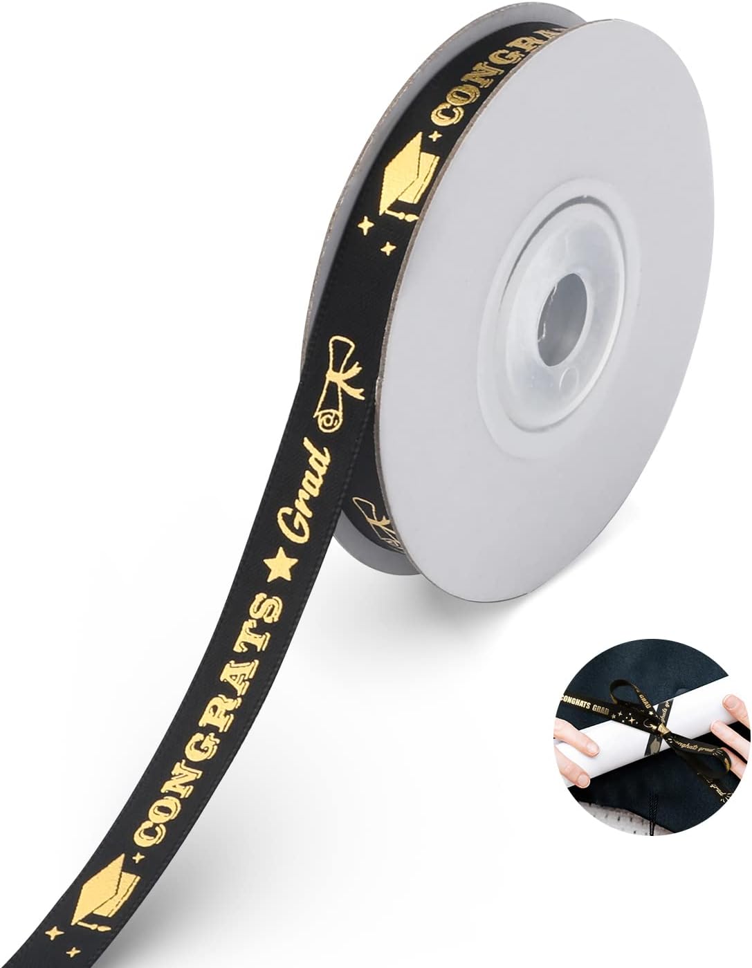 Amazon.com: 4 Rolls 20 Yards Graduation Ribbons, 3/8" Graduation Hat ...