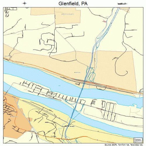 Amazon.com : Large Street & Road Map of Glenfield, Pennsylvania PA ...