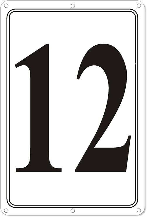 Amazon.com: i-CowFun Premium Aluminum Number Signs 12, Metal 12" X 8 ...