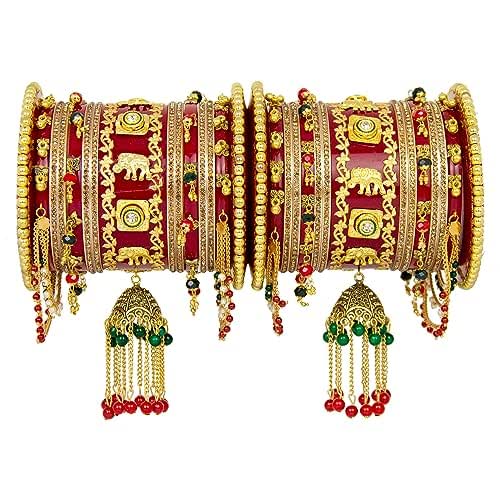 Amazon.com: Indian Traditional Handmade Chura with Hanging Beads for ...
