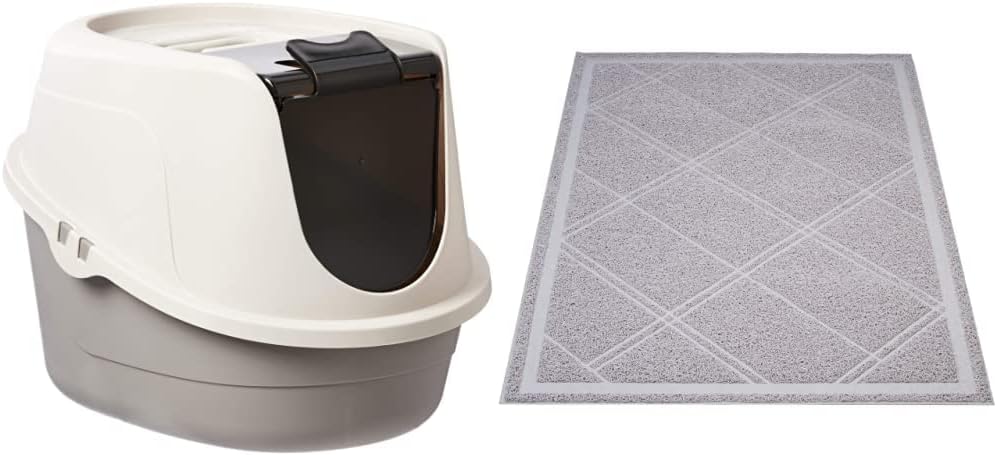 Amazon Basics No-Mess Hooded Cat Litter Box, 24 x 18 x 17 Inches, Large ...