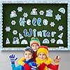 Amazon.com: 112 Pcs Winter Bulletin Board Cut Outs Hello Winter Rainbow ...