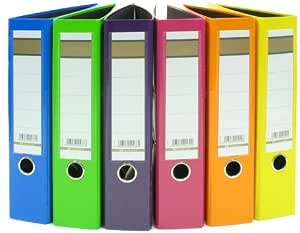 6x Aktenordner/DIN A4 / 75mm breit / 6 Farben : Amazon.de: Bürobedarf ...