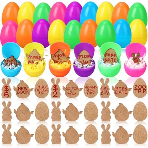 Amazon.com: Hoolerry 48 Pack Easter Egg Tokens Set, Plastic Easter Eggs ...