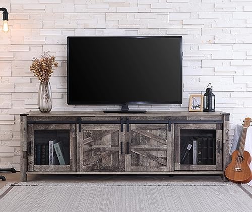 Amazon.com: Corner TV Stand for 65 Inch TV - with Sliding Barn Door ...
