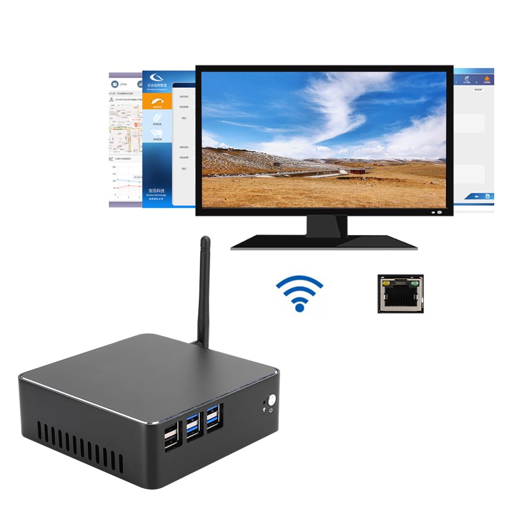 168 2.2GHz Mini PC Host 8G RAM+256GB SSD 6 * USB + VGA 4K WiFi ...