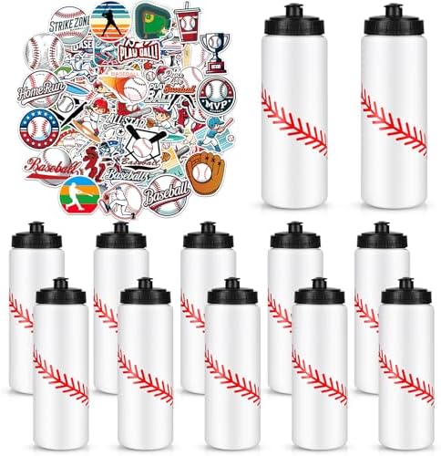 Amazon.com: RhythmFit Baseball Party Favors, 12 Pack Baseball Water ...