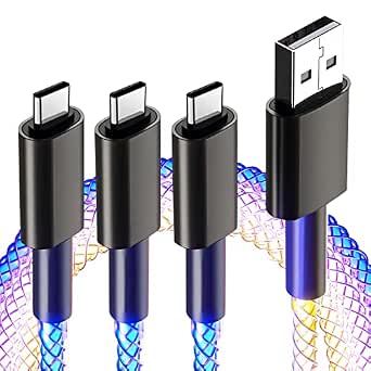 Amazon.com: GELRHONR 3.9ft 66W Led Light Up Glowing USB C Splitter ...