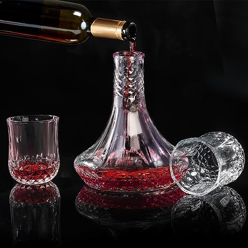 Wine Decanter Set with 2 Wine Glasses, - Cheetah Dealz