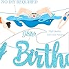 Amazon.com: Swimming Happy Birthday Banner Glitter Blue Swimmer ...