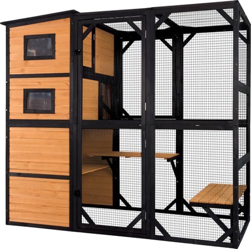 Dog House Outdoor Catio Outdoor Cat Enclosure Mega Kit - 47x47x31 Inch ...