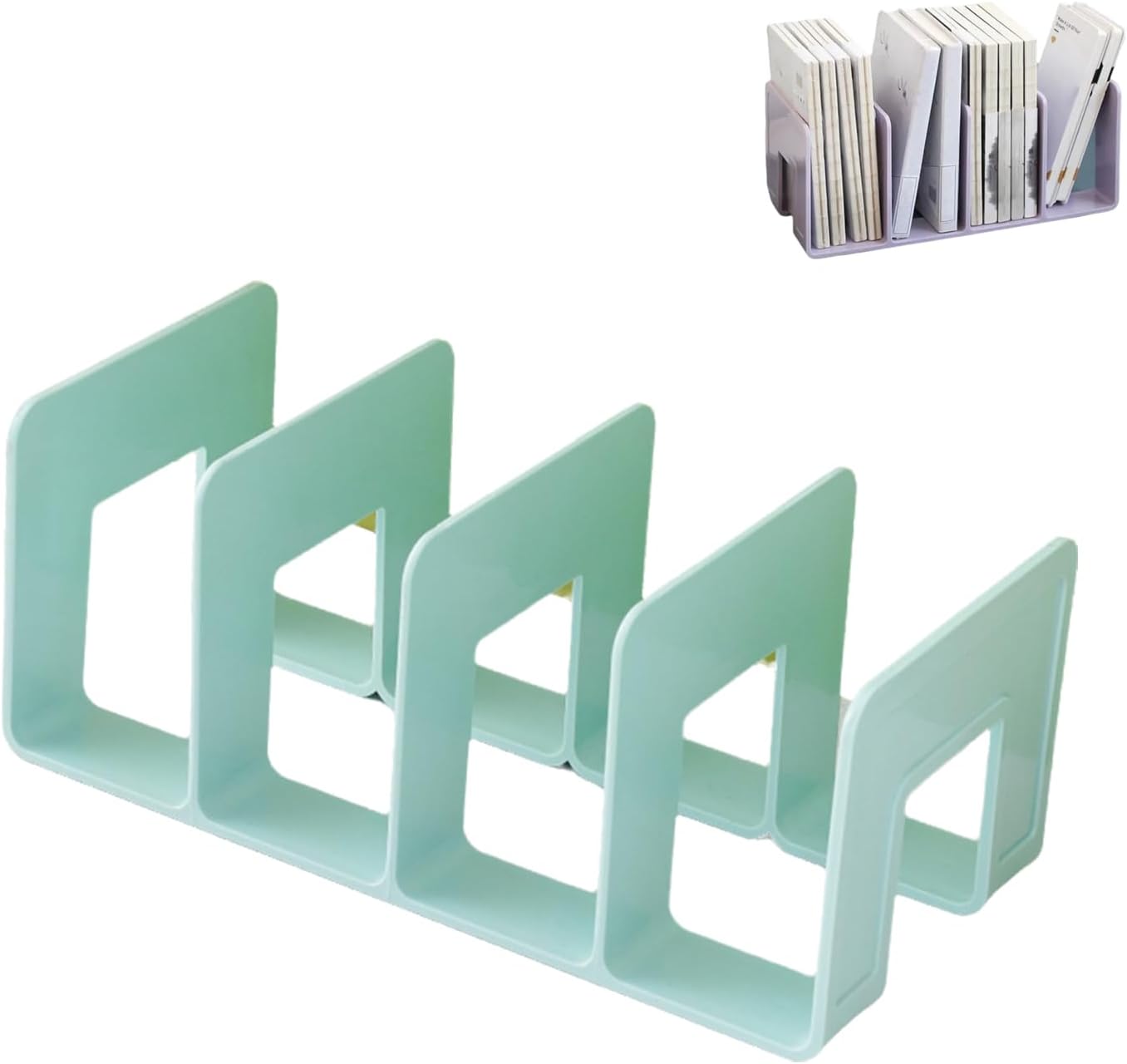 Amazon.com : Book Organizer with 4 Compartments, Desktop Acrylic File ...