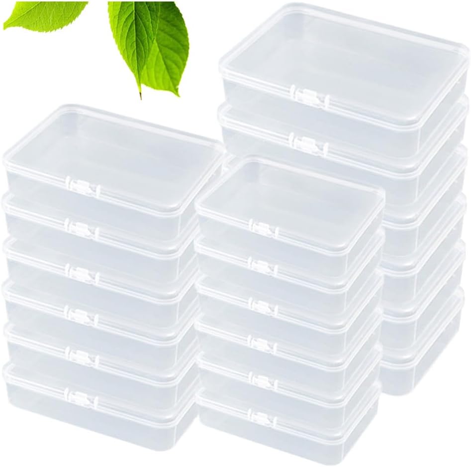 Wanfoou 18Pcs Clear Plastic Beads Storage Containers Box with lid ...