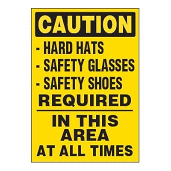 Metal DETECT Caution PPE at All TIMES10" H x 7" W Metal-detectable ...