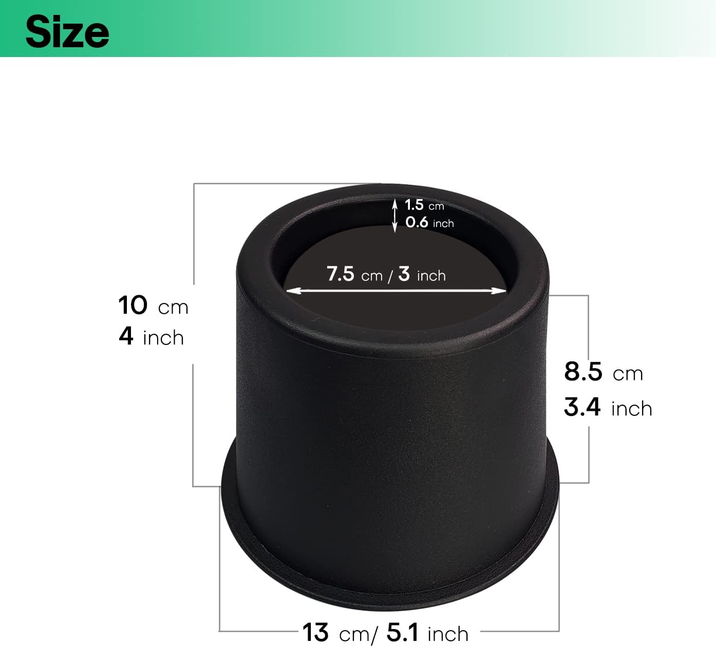 FONDDI 4 Inch Round Bed Risers Heavy Duty Furniture Risers, Lifts up 3. ...