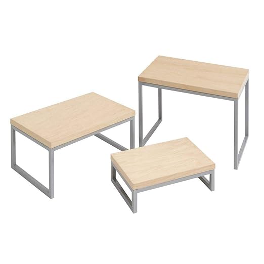 Amazon.com: Display Riser Set of 3, Metal and Wood : Home & Kitchen
