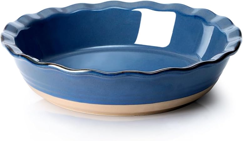 Amazon.com: NUTRIUPS 10 Inch Pie Baking Dish, Round Baking Pie Dish for ...