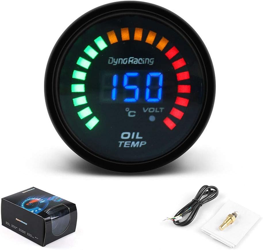 Amazon.com: Dyno Racing Black 2 inch 52mm Digital LED Car Oil Temp ...
