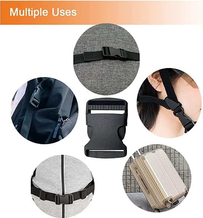 Mesee 20 Pieces Adjustable Plastic Buckles, 25mm Quick Side Release ...