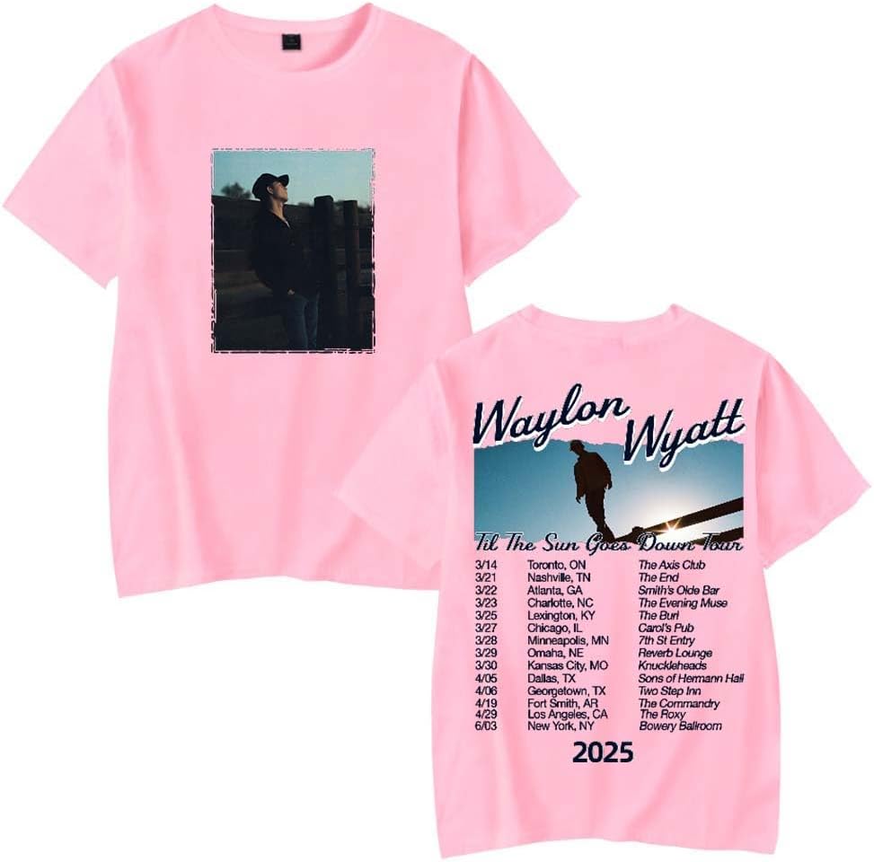 Waylon Wyatt Til The Sun Goes Down Tour 2025 Merch T-Shirt Women Men Crewneck Casual Short ...