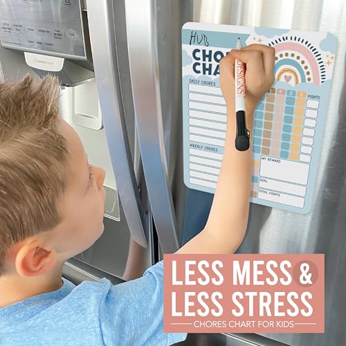 Snapklik.com : Boho Dry Erase Chore Chart For Kids - Magnetic Chore ...