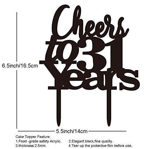 Buy Gold 31st Birthday Decorations kit, Cheers To 31 Years Banner ...