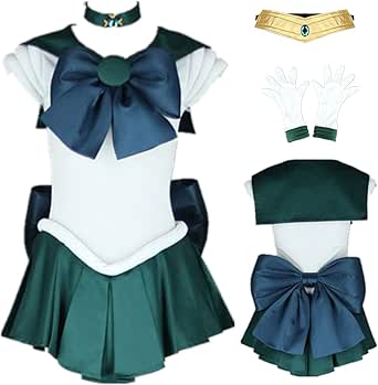 Amazon.com: YOUYI US size Anime Neptune Cosplay Costumes skirt green ...