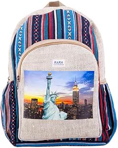 Amazon.com | RARA Natural Laptop backpack, Handmade-Unique design Hemp ...