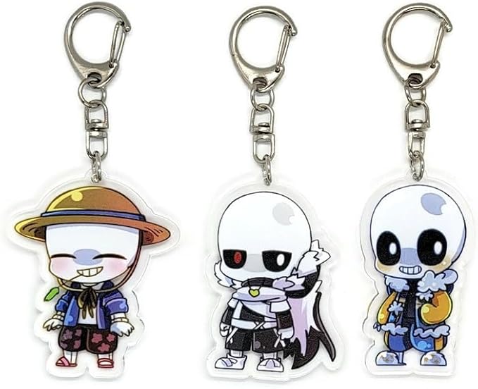 Amazon.com: EBTY DREAMS Inc. - Set of 3 Undertale Sans Acrylic Keychain ...