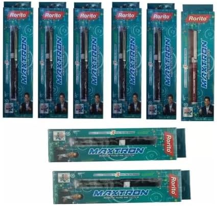 FIRST CLICK Rorito Maxtron Gel 5 Blue 2 Black 1 Red Pack of 8 pens ...