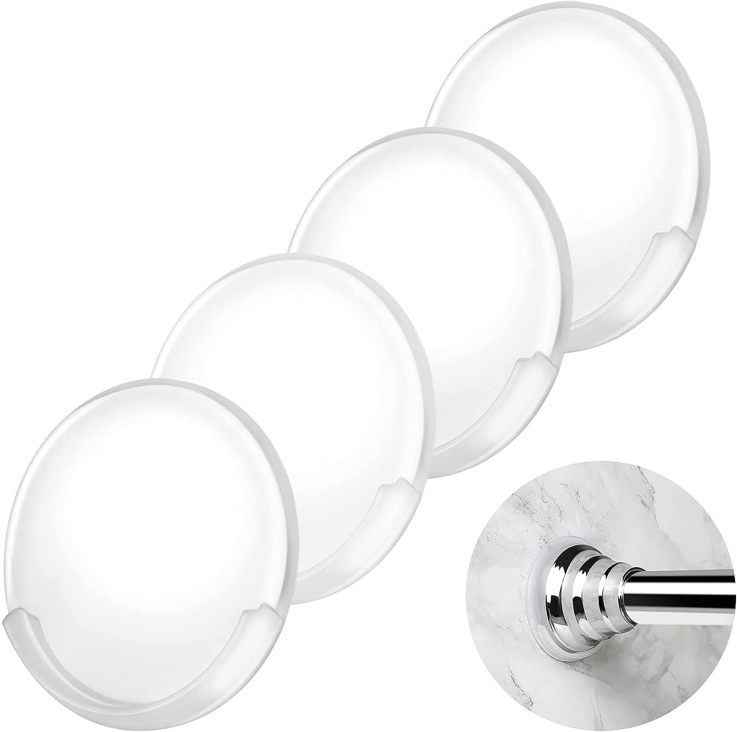 Amazon.com: Shower Tension Rod Holders | Adhesive Shower Curtain Rod ...