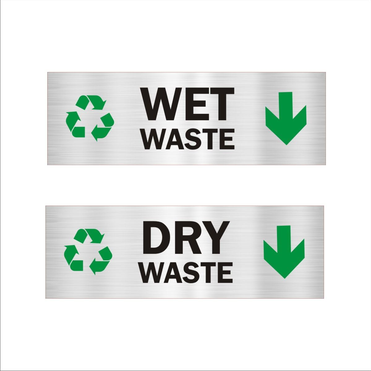 Dry Wet Waste Acrylic Signboard Silver color 15x5 inches : Amazon.in ...