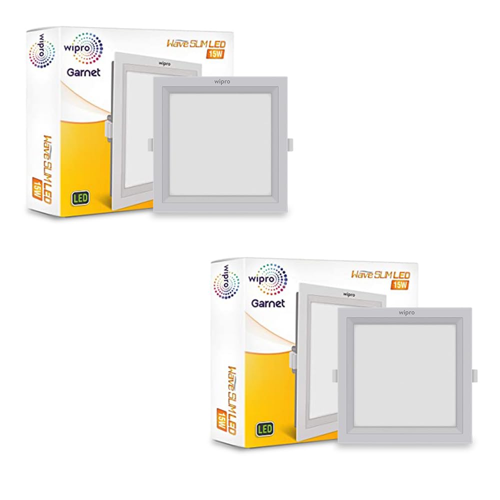 Wipro Garnet 15W Square Led Wave Panel Light for Ceiling|Cool White ...