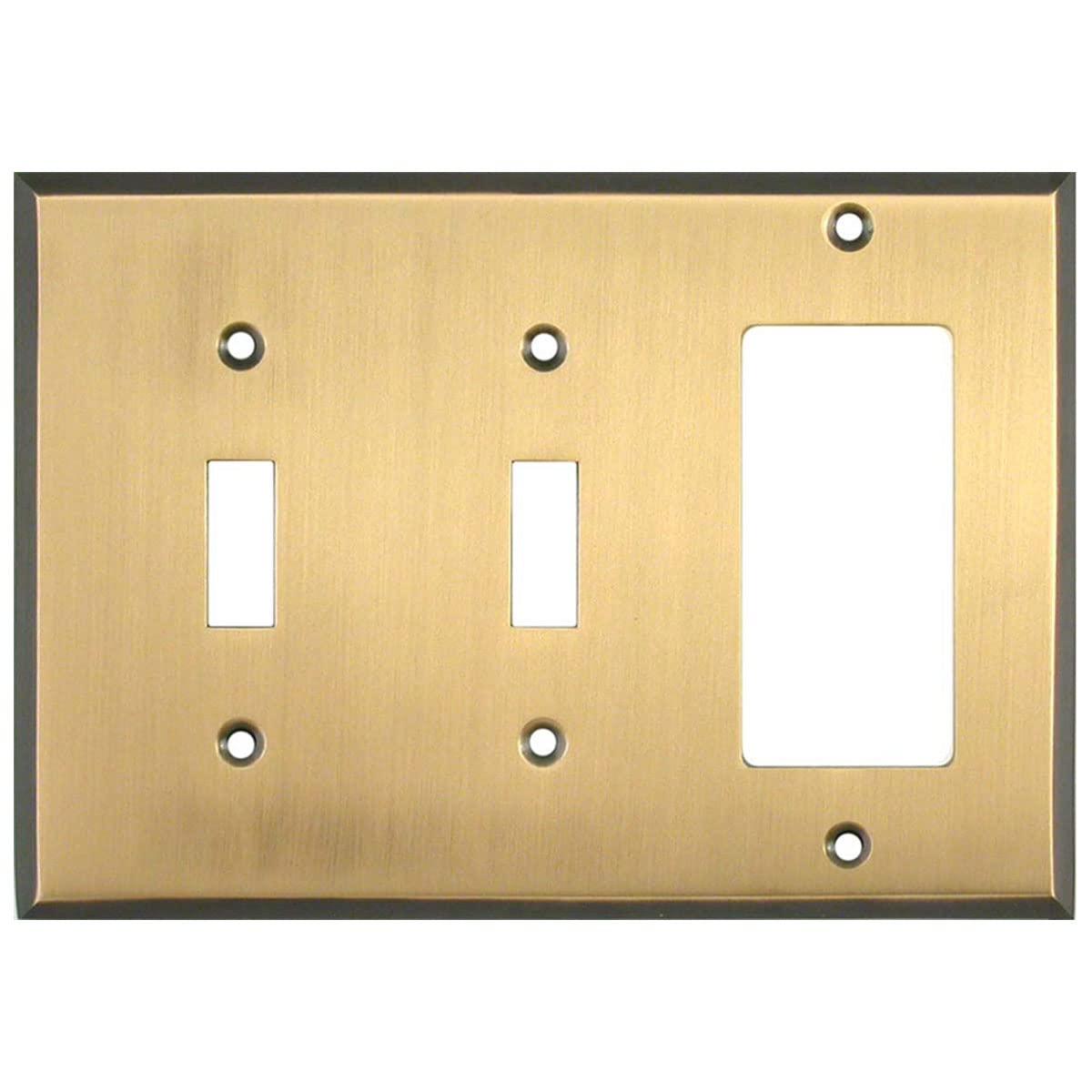 Switch Hits Antique Brass Gold Outlet Wall Plate | 2 Toggle - 1 GFI ...