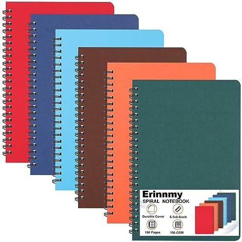 Amazon.com : Erinnmy 6Pack Hardcover Spiral Notebook,A5 Spiral ...