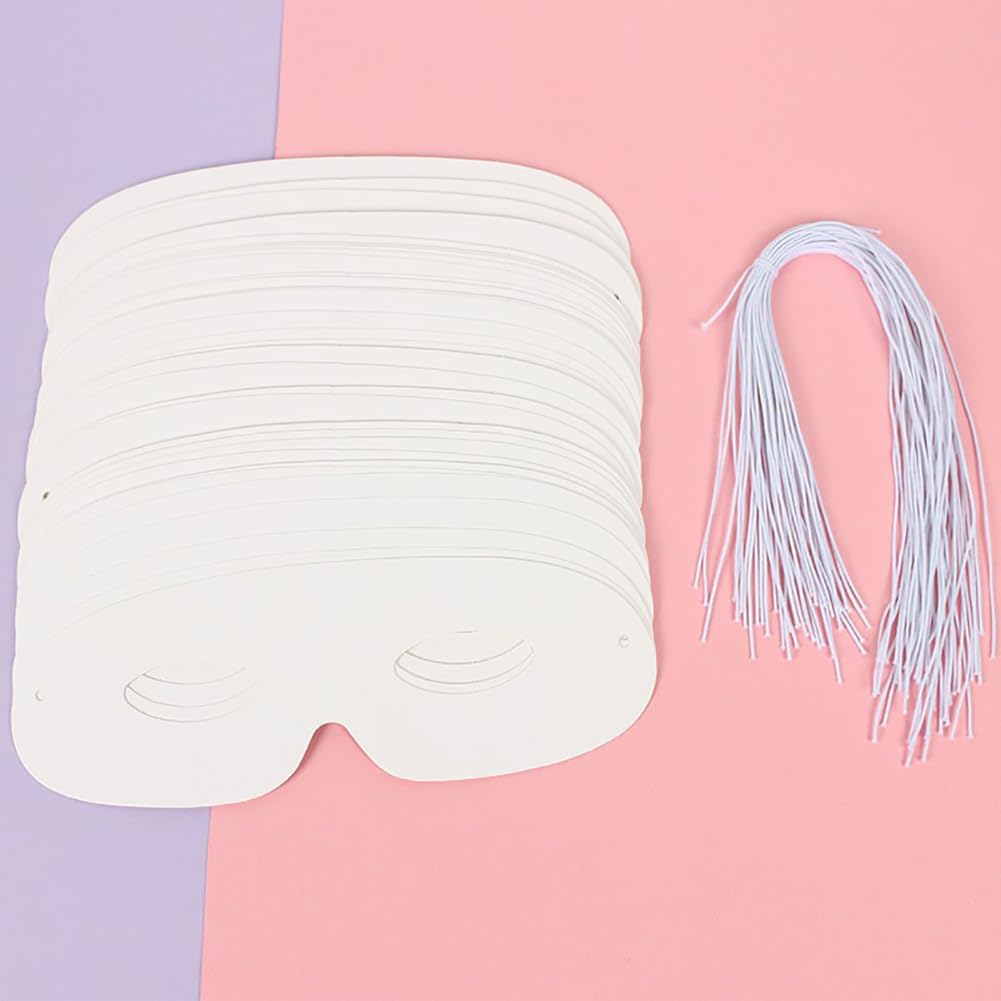 JIHUOO 40 Sets White Paper Eye Masks Blank Mardi Gras Paper Masks Plain ...