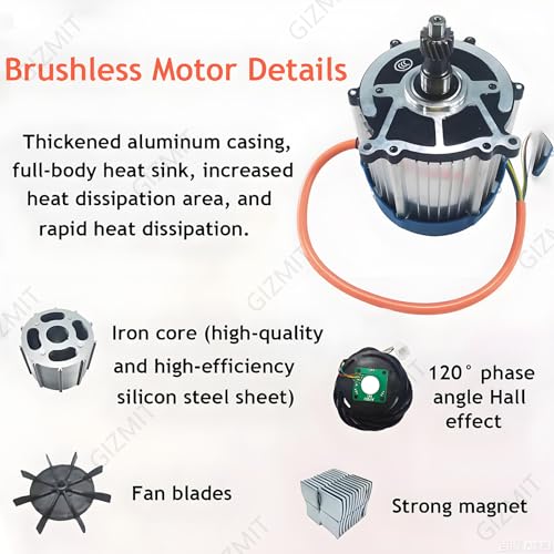 Brushless Differential Motor, 48V/60V72V DC Motor, 16-Tooth Motor ...