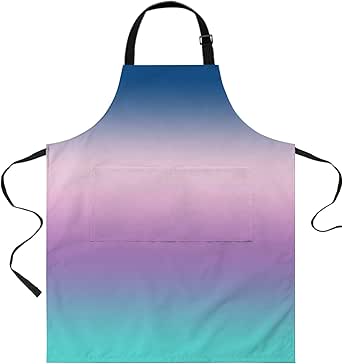 Amazon.com: Blue Purple Teal Ombre Cream Aprons for Women Men with 2 ...