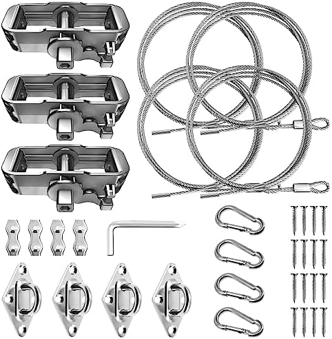 Amazon.com: INFRANGE Sun Shade Sail Hardware Kit- 24' Ft (6'x4) Steel ...