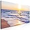 Amazon.de: decomonkey Bilder Strand Meer 120x40 cm XXL 1 Teilig Leinwandbilder Bild auf Leinwand ...