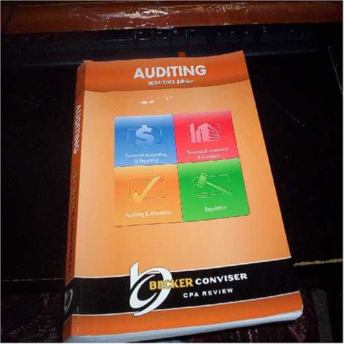Auditing: 2004/2005 Edition: Becker Conviser, CPA Review: Amazon.com: Books