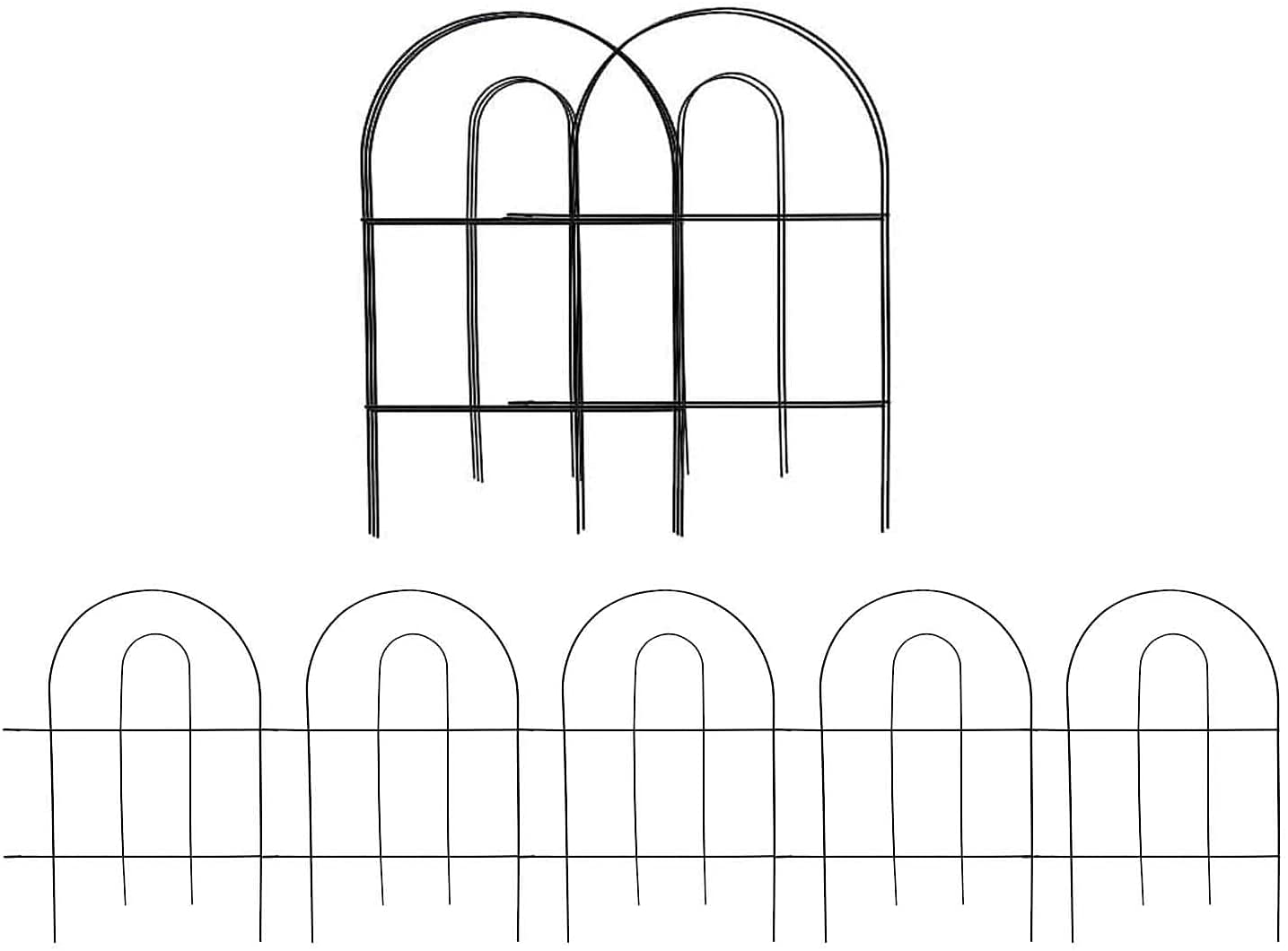 Buy YOUKOOD 18 Inch Decorative Garden Fence 18 in x 13 in, Landscape ...