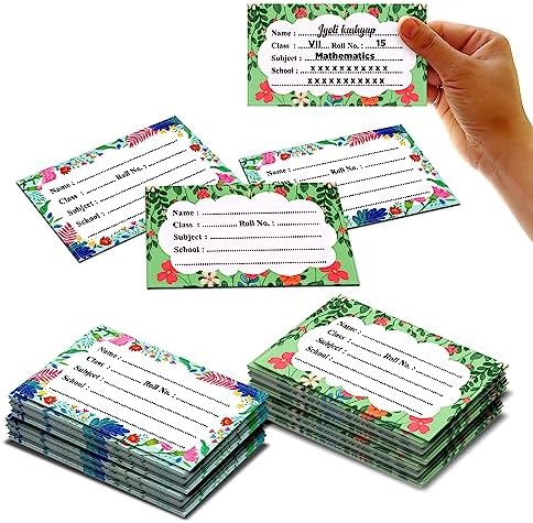 CLICKEDIN (Pack of 80pcs) School Copy Notebook Name Stickers Attractive ...